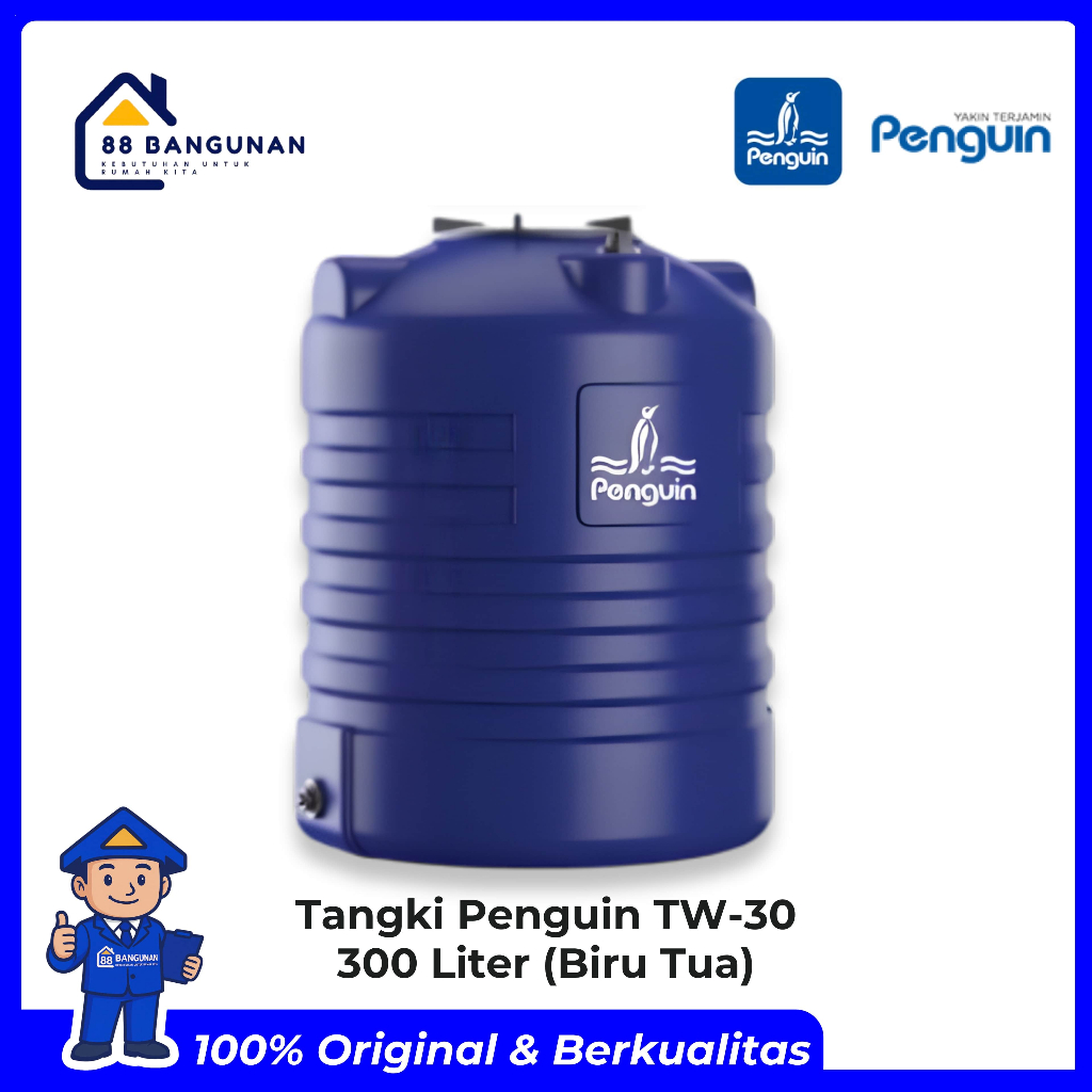 Jual Penguin Tangki Tandon Toren Air Blow Tank TW-30 300 Liter Biru Tua ...