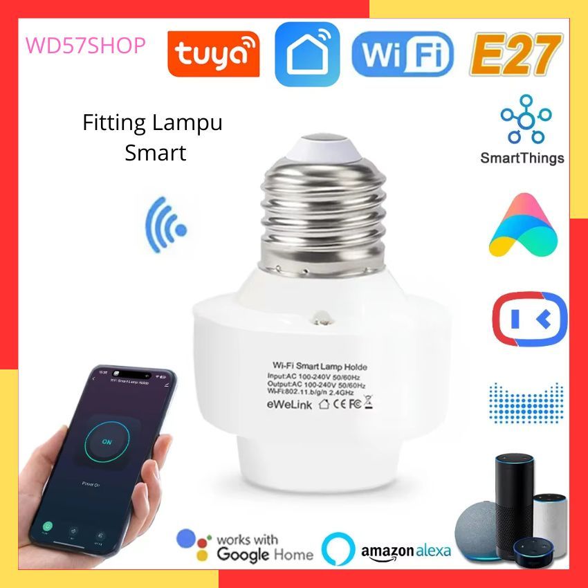 Jual Fitting Lampu Wifi Smart Pintar Otomatis Lamp Gantung Socket ...