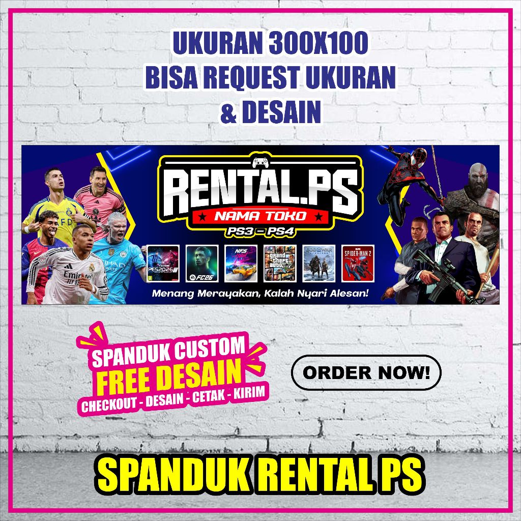Jual Cetak Banner/Spanduk Rental Ps Terbaru Ukuran 3x1 - 2x1 - 1x1 Bisa ...
