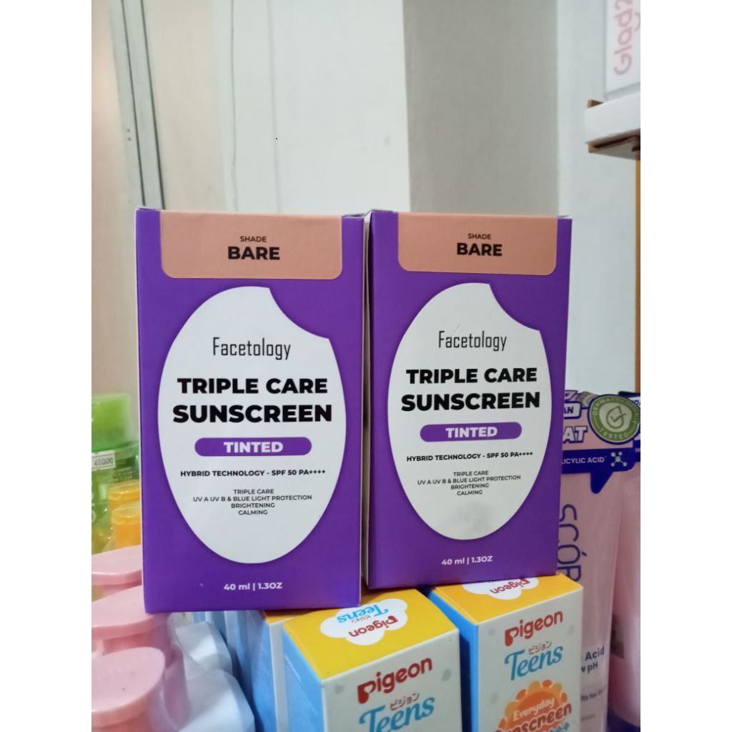 Jual Triple Care Sunscreen Tinted Shade Bare SPF 50 40ML | Shopee Indonesia