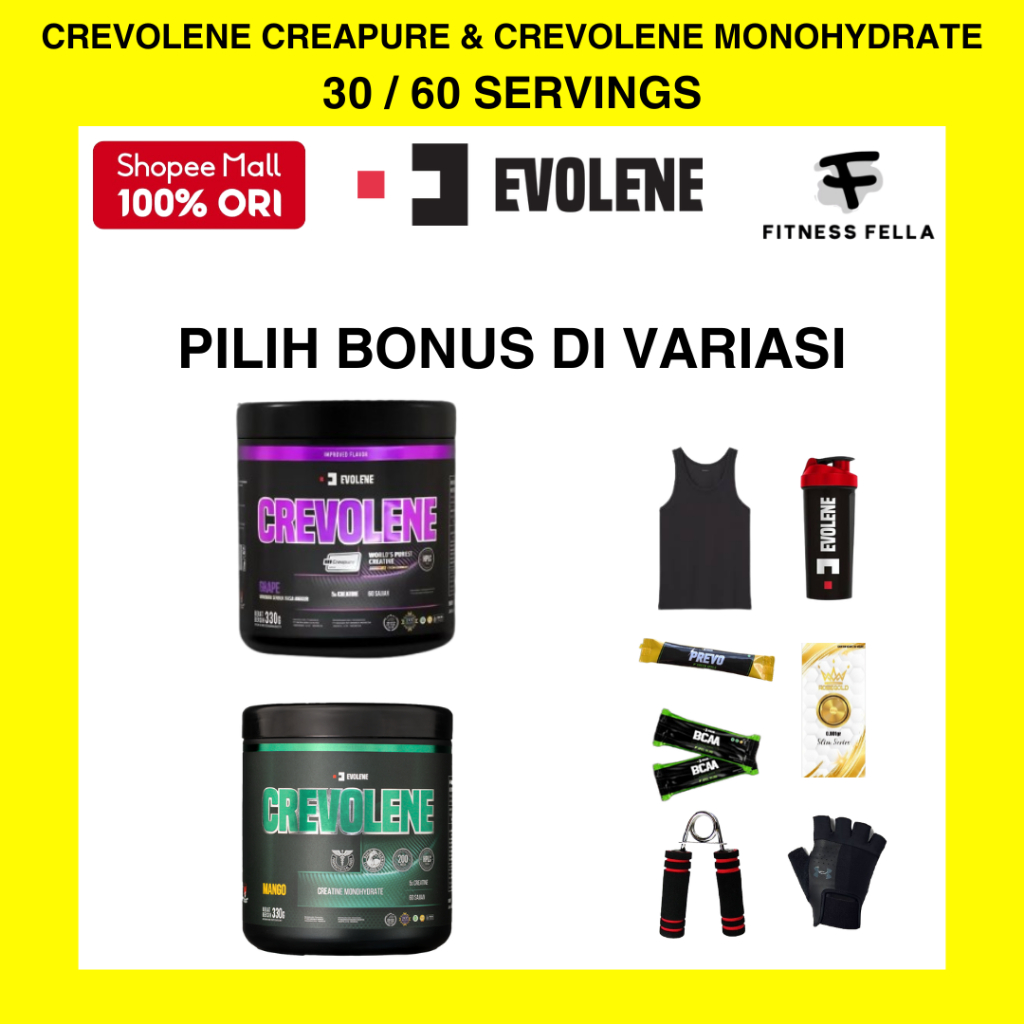 Jual Evolene Crevolene Creatine Creapure / Monohydrate (30 Servings/60 ...