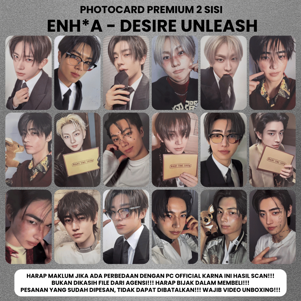 Jual (ISI 7 PCS) Photocard ENH*A DESIRE UNLEASH - Photo card 2 SISI KPOP Premium Kartu Merch ...