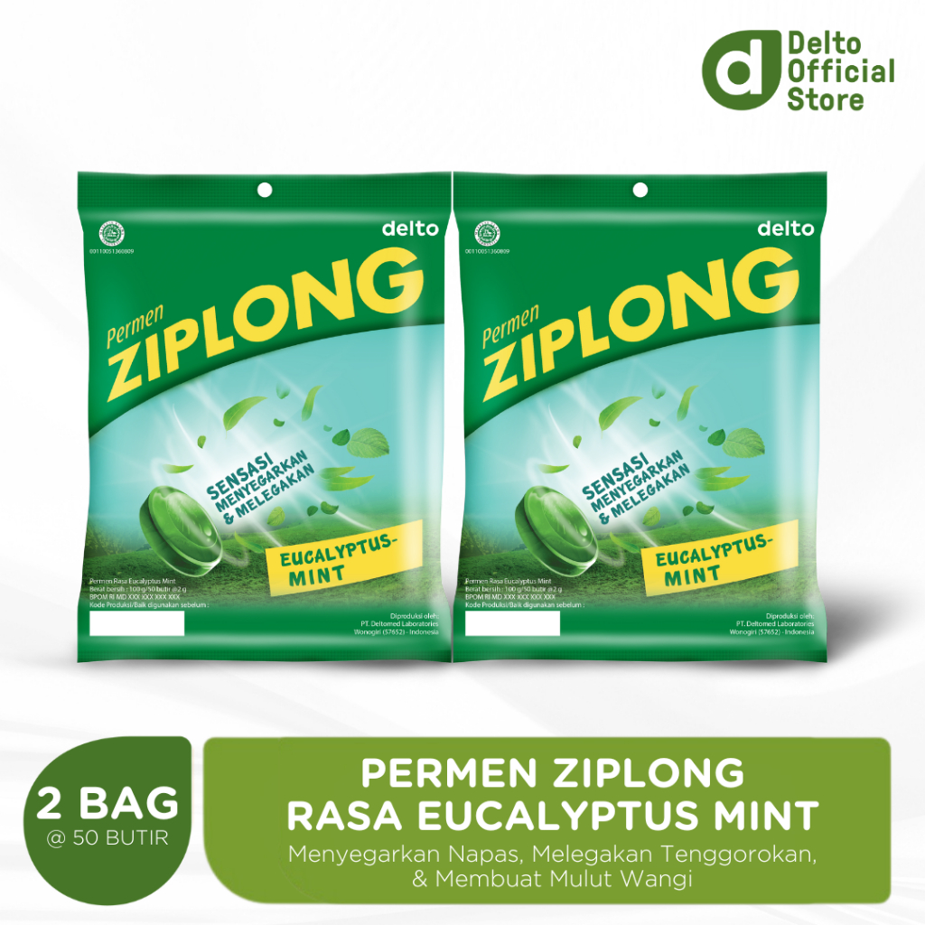 Jual Permen Ziplong Eucalyptus Mint Bag 50 Butir - Permen Mint ...