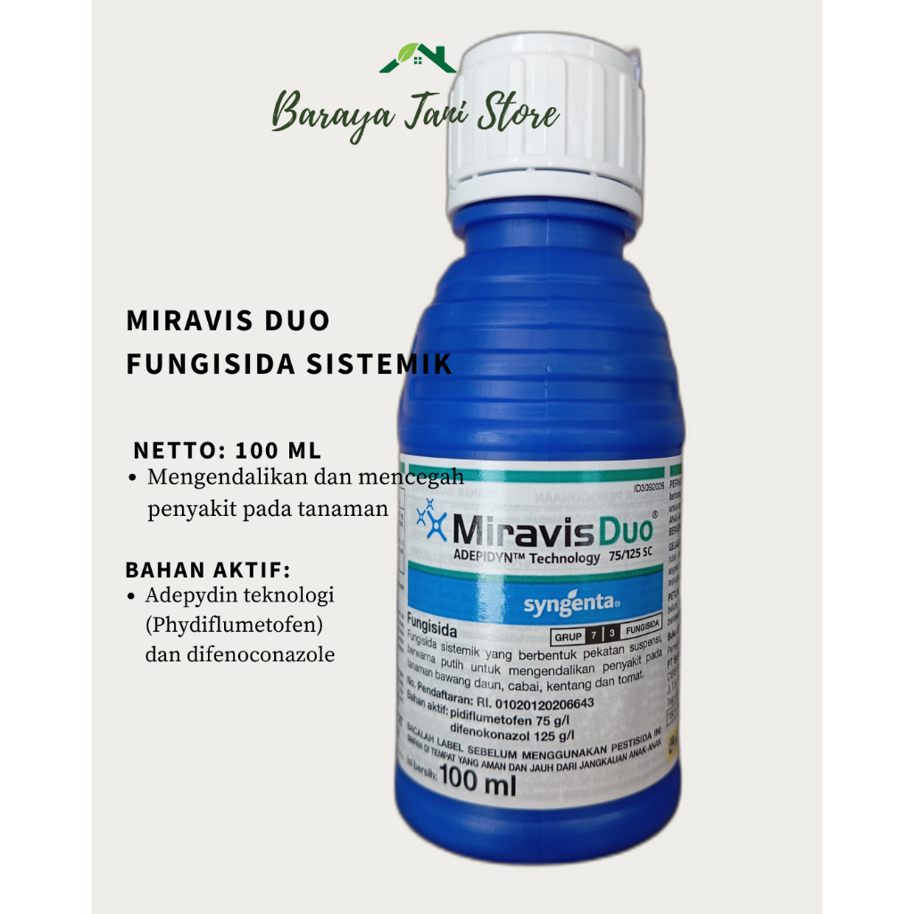 Jual FUNGISIDA MIRAVIS DUO 100 ML 75/125 SC PENGENDALI PENYAKIT PADA TANAMAN ORIGINAL SYNGENTA ...