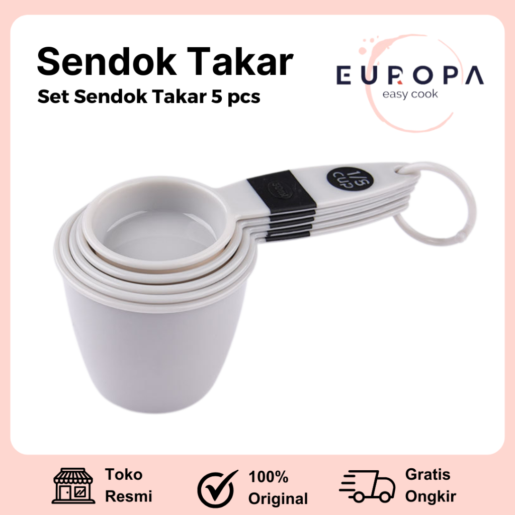 Jual Sendok Takar 5in1 Set Ukur Sendok Takaran Kue Dapur Measuring ...