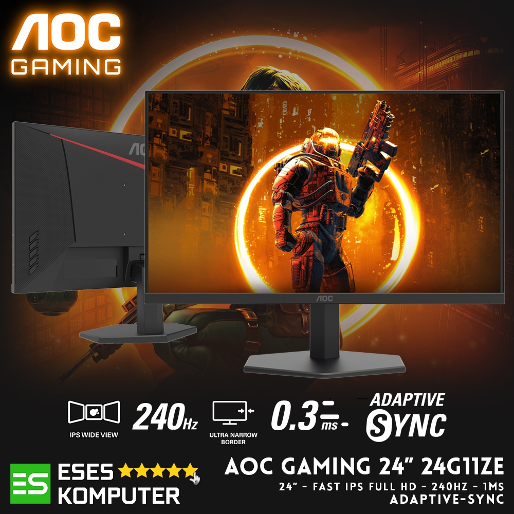 Jual Monitor LED AOC 24G11ZE 24" Fast IPS FHD 240Hz 0.3ms HDR10 ...