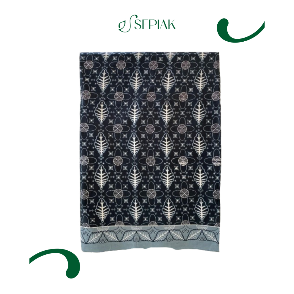Jual SEPIAK BELITONG BATIK CETAK DAUN SIMPOR SEJAJAR HITAM PUTIH/ KAIN ...