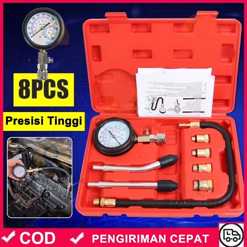 Jual 8Pcs Set Tester Kompresi Silinder Mesin Mobil Alat Pengukur ...