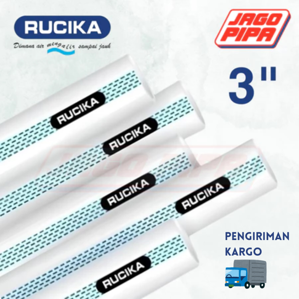 Jual Rucika Pipa AW 3 Inch PVC Air Bersih MOF Putih 4 Meter 3" Paralon ...