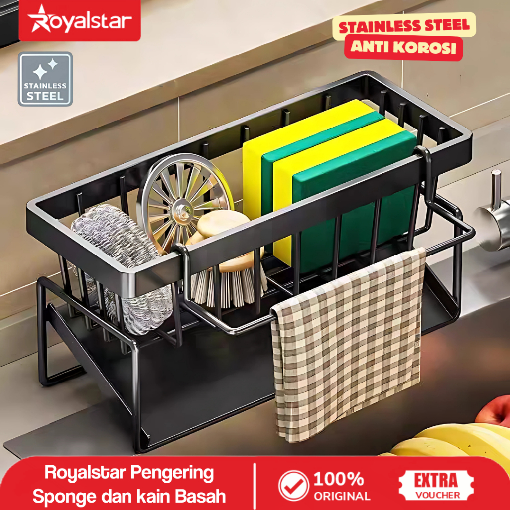 Jual Royalstar Pengering Sponge dan kain Basah Wastafel Full Stainless ...