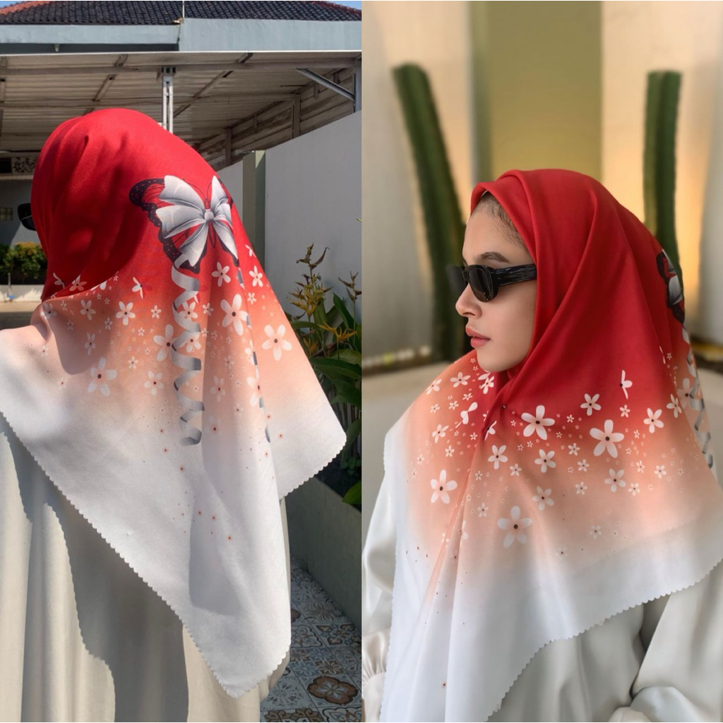 Jual Hijab Kemerdekaan Merah Putih Agustusan SEGI EMPAT VOAL MOTIF ...