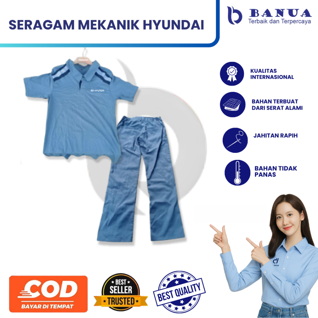 Jual seragam mekanik hyundai Set | Baju hyundai | celana hyundai ...