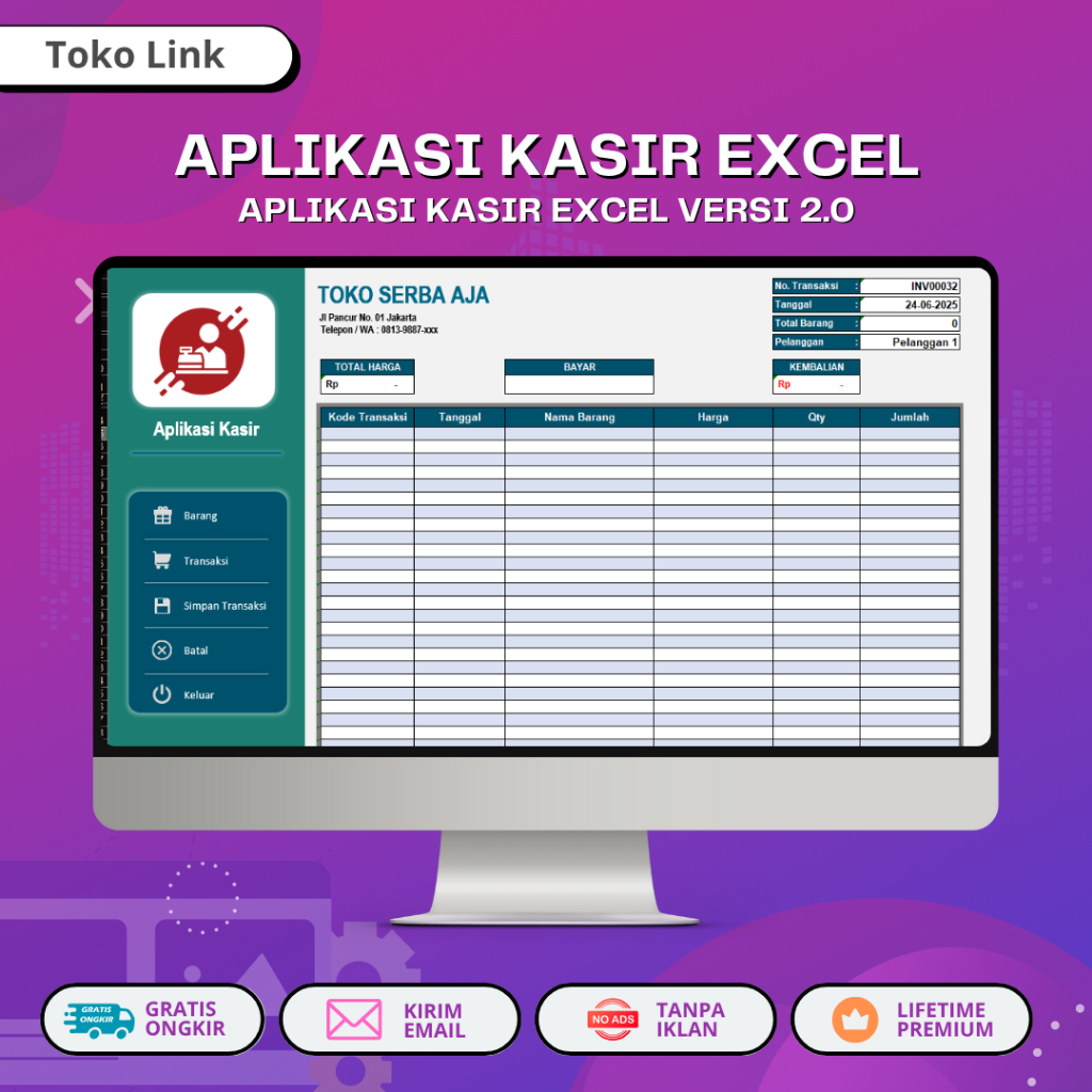 Jual Aplikasi Kasir Excel Versi 2.0 Mudah Di Gunakan UMKM | Shopee ...