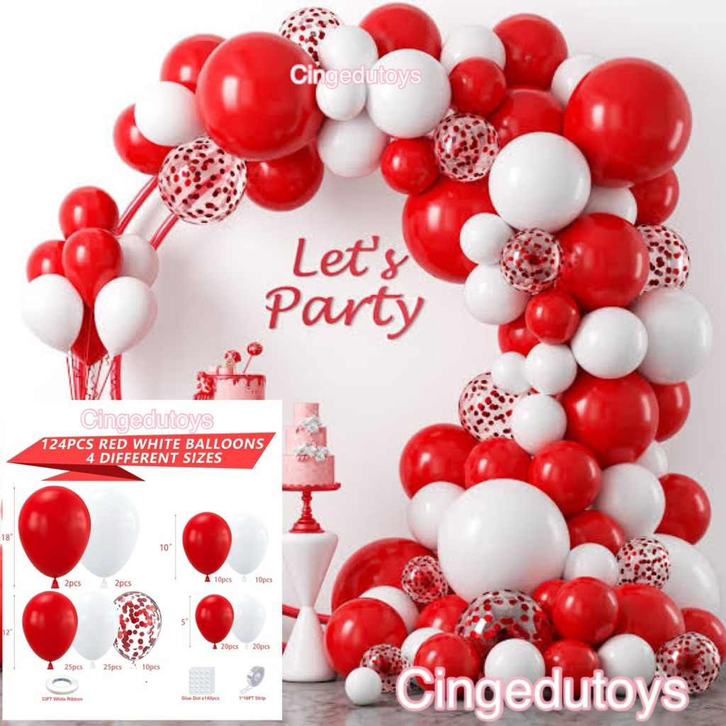 Jual Balon set happy birthday hut RI 17 an merah putih merah gold ...