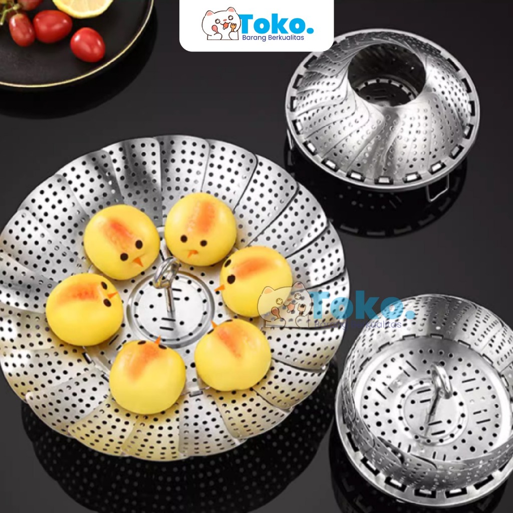 Jual Steamer Cooking Plate Alas Kukusan Stainless Lipat Flexible Bunga ...