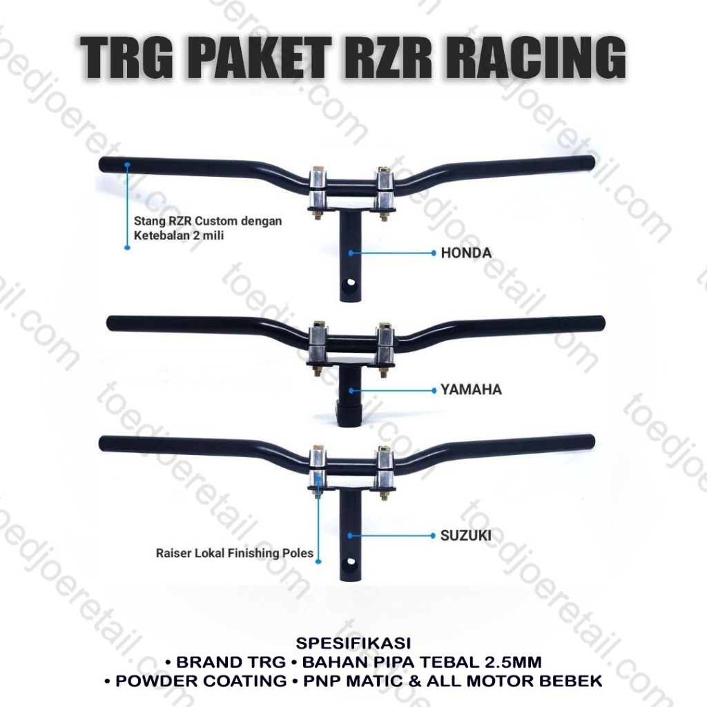 Jual Paket stang rzr plus dudukan stang racing road race universal ...
