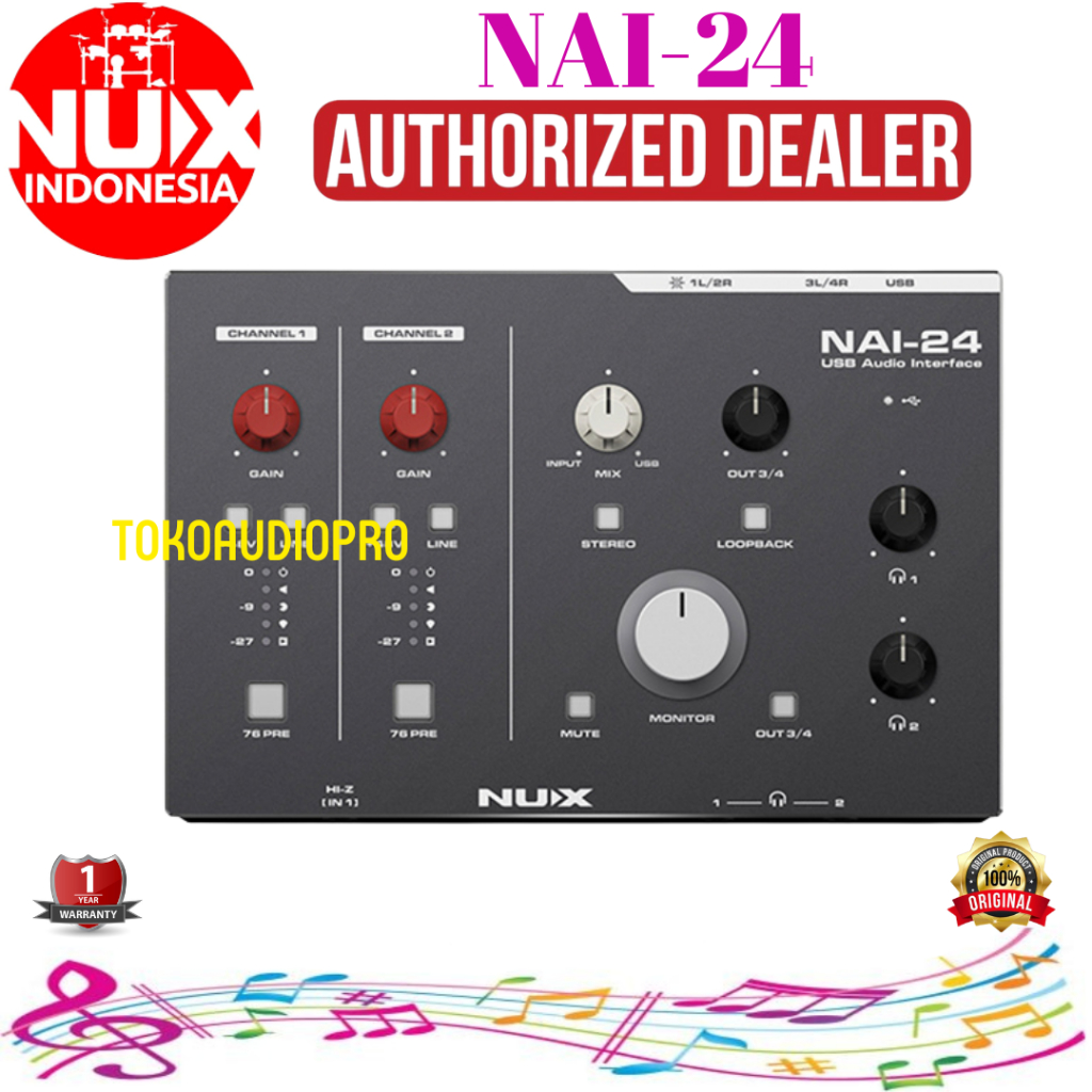 Jual Nux Nai24 USB Audio Interface Nux Nai-24 SoundCard | Shopee Indonesia