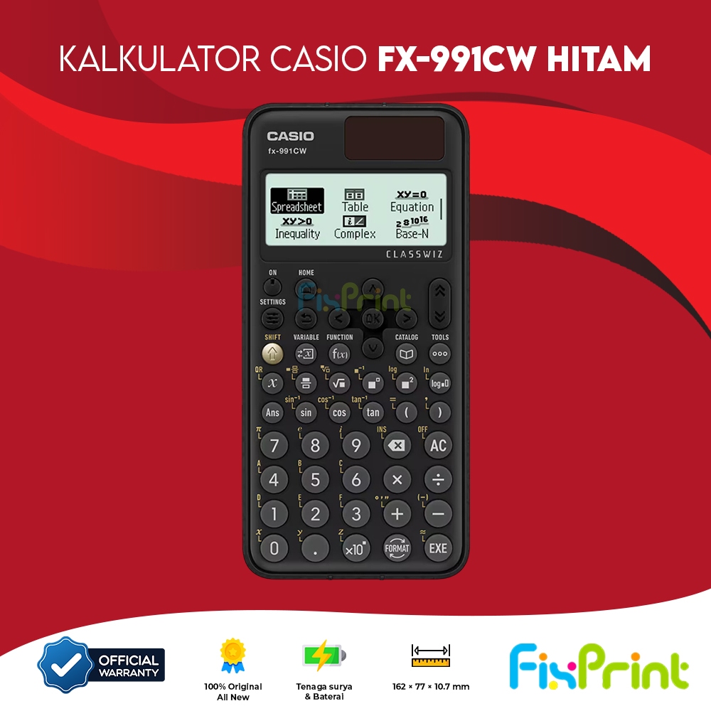Jual Kalkulator Scientific CASIO FX-991CW Hitam Calculator Ilmiah ...