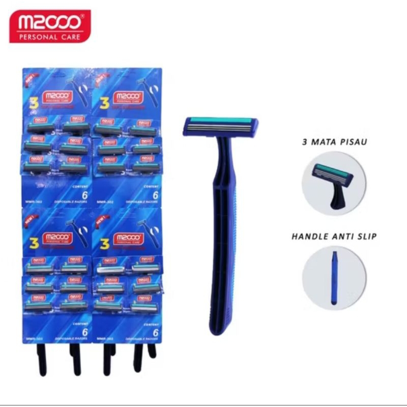 Jual (24pcs) cukuran kumis 3mata pisau /cukuran jenggot - grosir ...