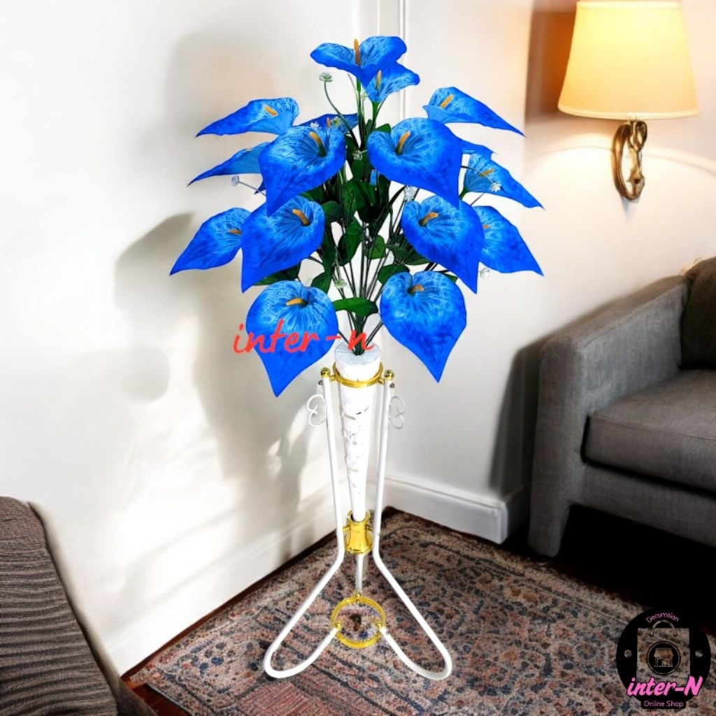Jual Bunga ANTHURIUM PANDA Satu Set Lengkap Dengan Pot/Vas Standing ...