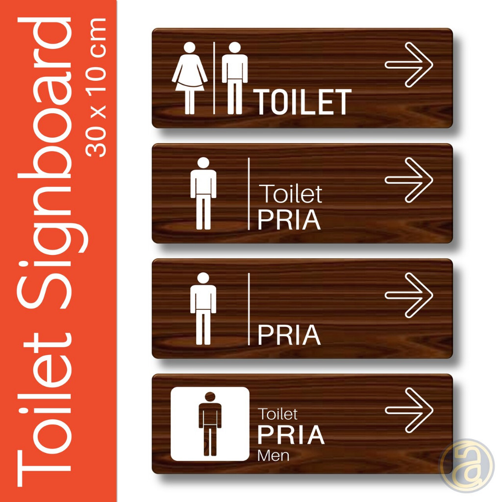 Jual Toilet Sign Board Acrylic - Papan Rambu Petunjuk Arah / Nama ...