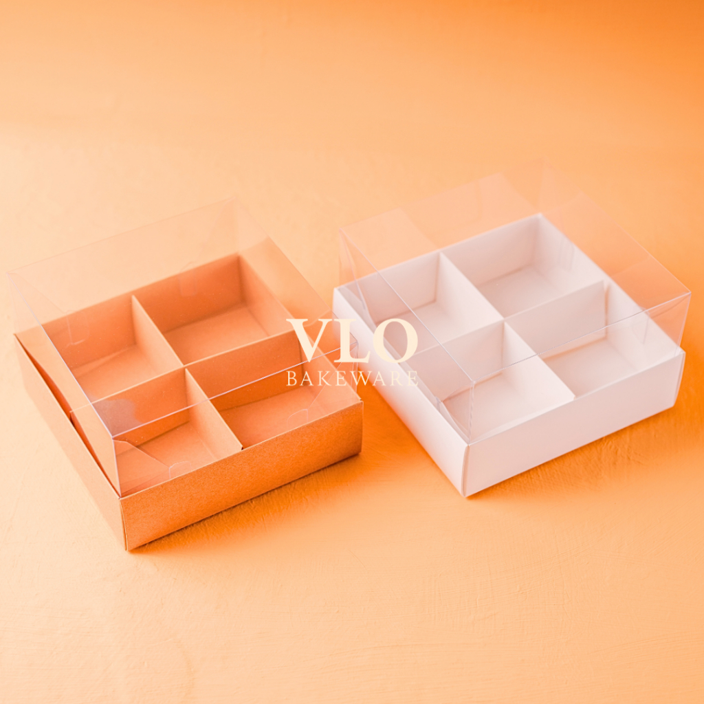 Jual [1 SET ISI 10 PCS] Kotak kue box donat sekat 4 | box nastar sekat ...