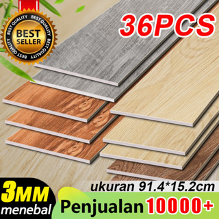 Jual Lantai Vinyl Sticker Premium 1 BOX ISI(36pcs) PVC 91.4cmX15.2cm 3mm Tebal Kayu Perekat diri ...