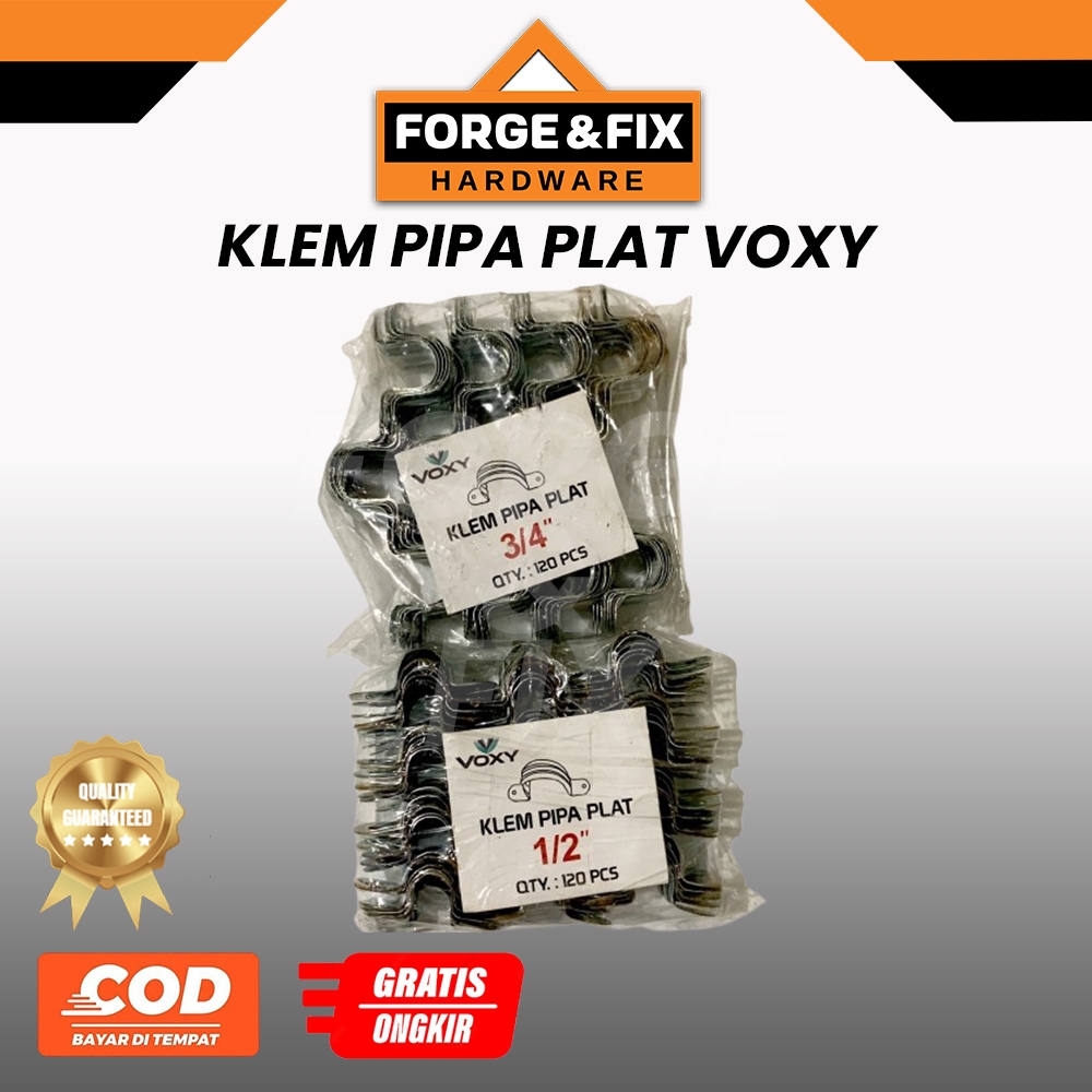 Jual [120PCS] VOXY Klem Pipa Plat Seng Clamp Omega Besi UCP 1/2" 3/4 ...