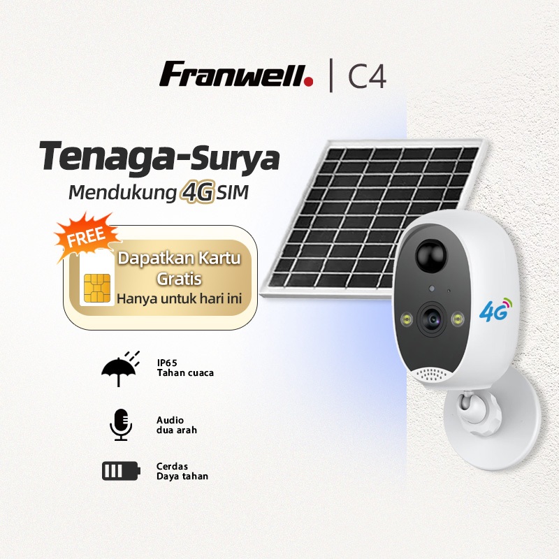 Jual Franwell CCTV 4G Solar Outdoor Tanpa WiFi 4MP HD Full Color Night ...