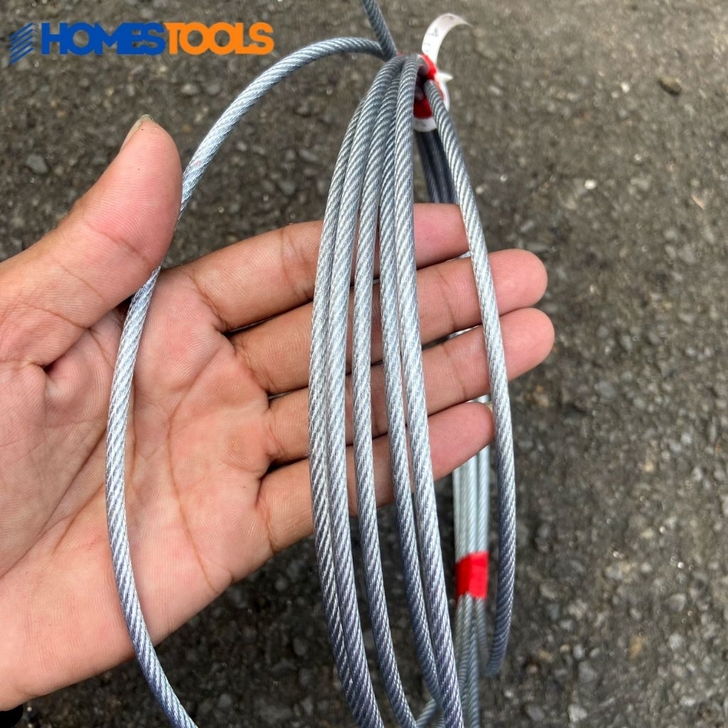Jual Kawat Seling Baja Lapis Plastik PVC 2 3 4 5 6 Tali Sling Baja Steel Wire Rope | Shopee ...