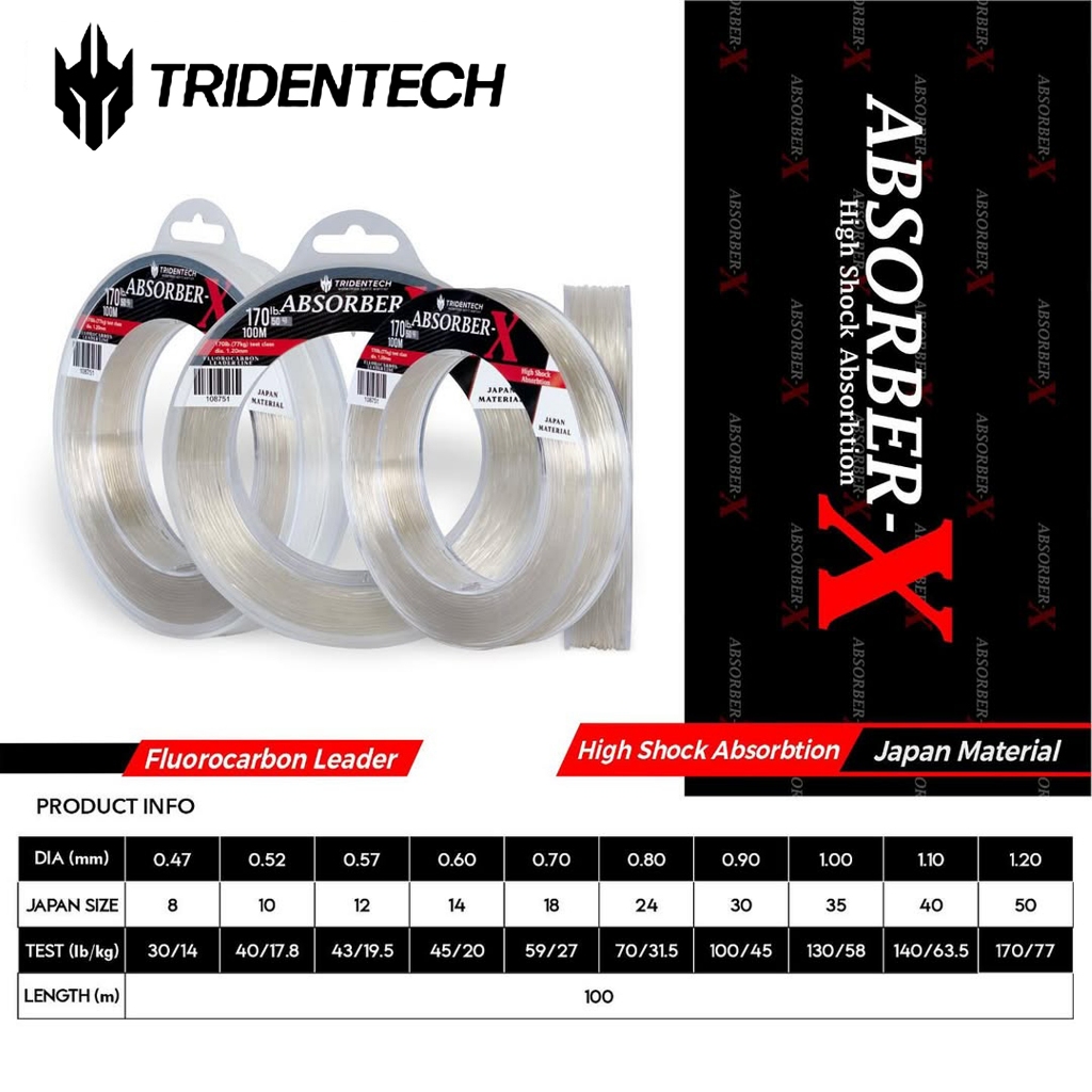 Jual SENAR LEADER TRIDENTECH FLUROCARBON ABSORBER-X 100M | Shopee Indonesia