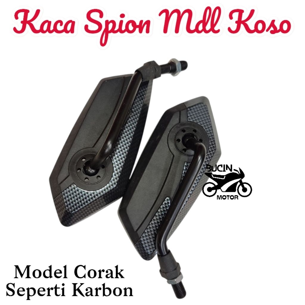 Jual KACA SPION MODEL KOSO MODEL CARBON UNIVERSAL DRAT YAMAHA SEPEDA ...