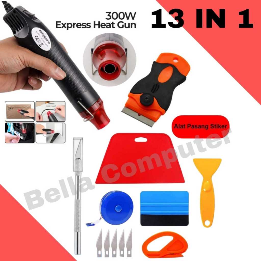 Jual SATU PAKET Alat Pasang Stiker Wrap + Heat Gun Hot Air Vinyl 220V ...