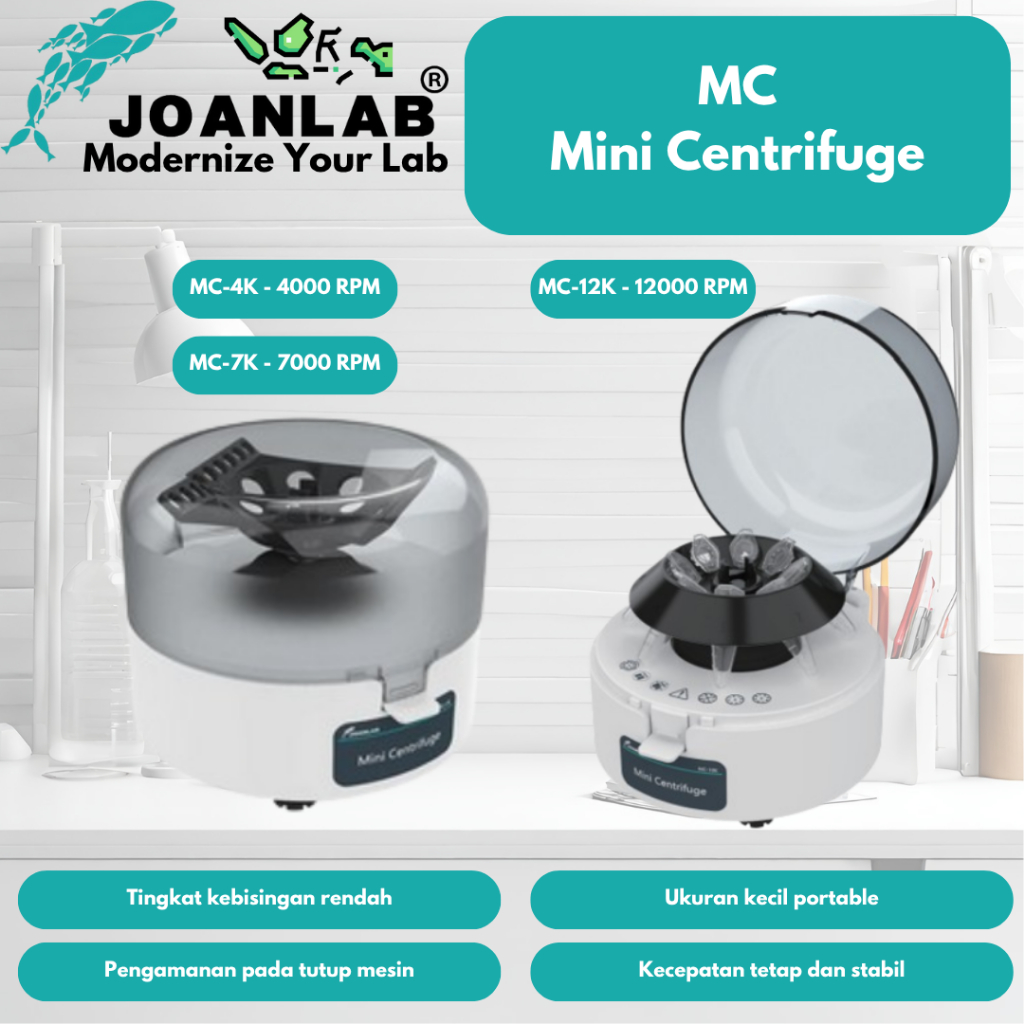 Jual JOANLAB Mini Centrifuge 8 hole 4000/7000/12000 RPM Lab Kecantikan Dokter Rumah Tangga MC-4K ...