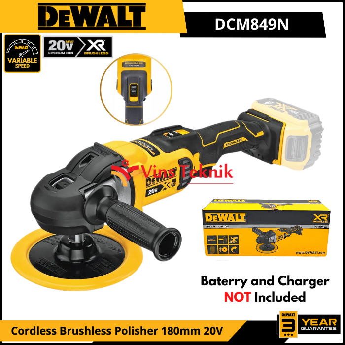 Jual DEWALT DCM849N Mesin Poles Mobil Baterai Cordless Brushless Rotary ...