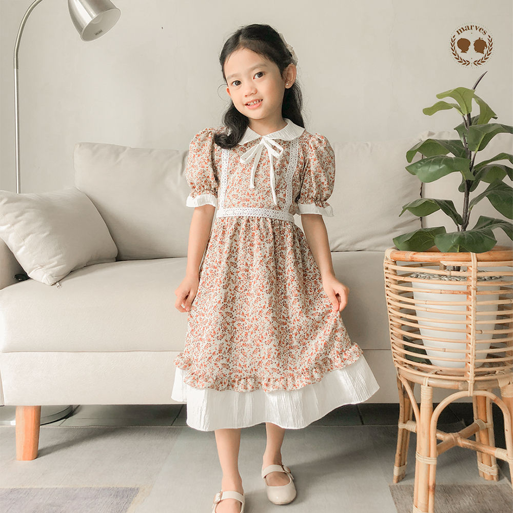Jual MARVES Agatha Dress Baju Anak Perempuan Bahan Lady Crush Motif ...