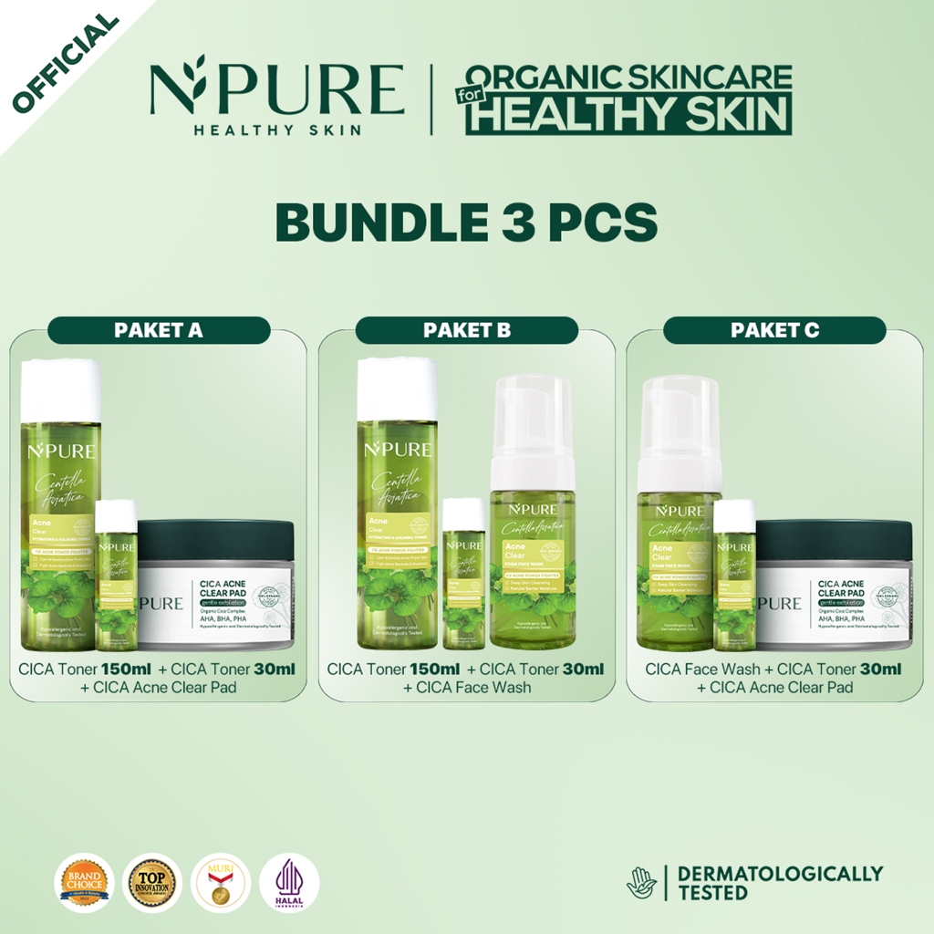 Jual NPURE Acne Care Set Facial Wash + Toner 150Ml + Clear Pad + Toner ...