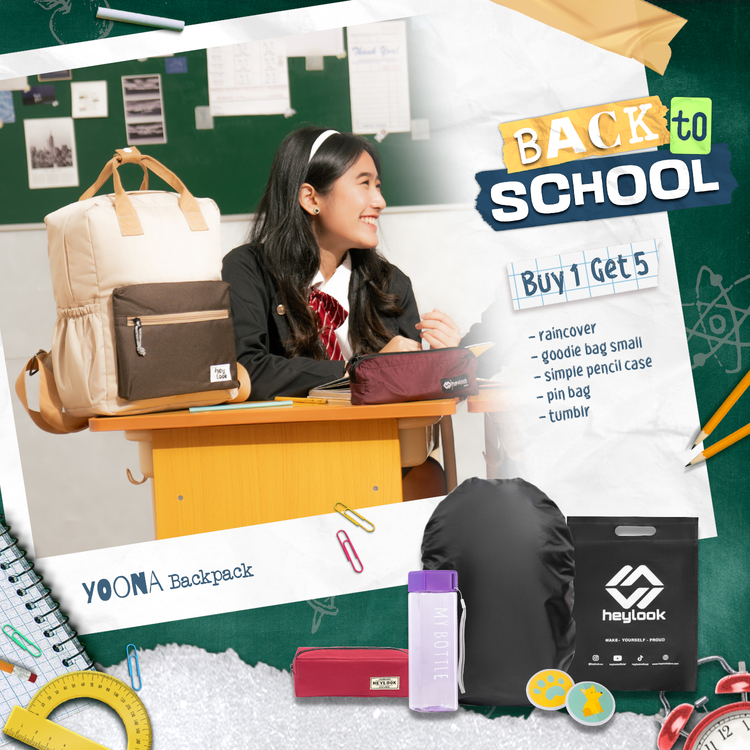 Jual HEYLOOK Official - (Paket Hemat Senior) Tas Ransel Wanita YOONA Tas Backpack Punggung Cewek ...