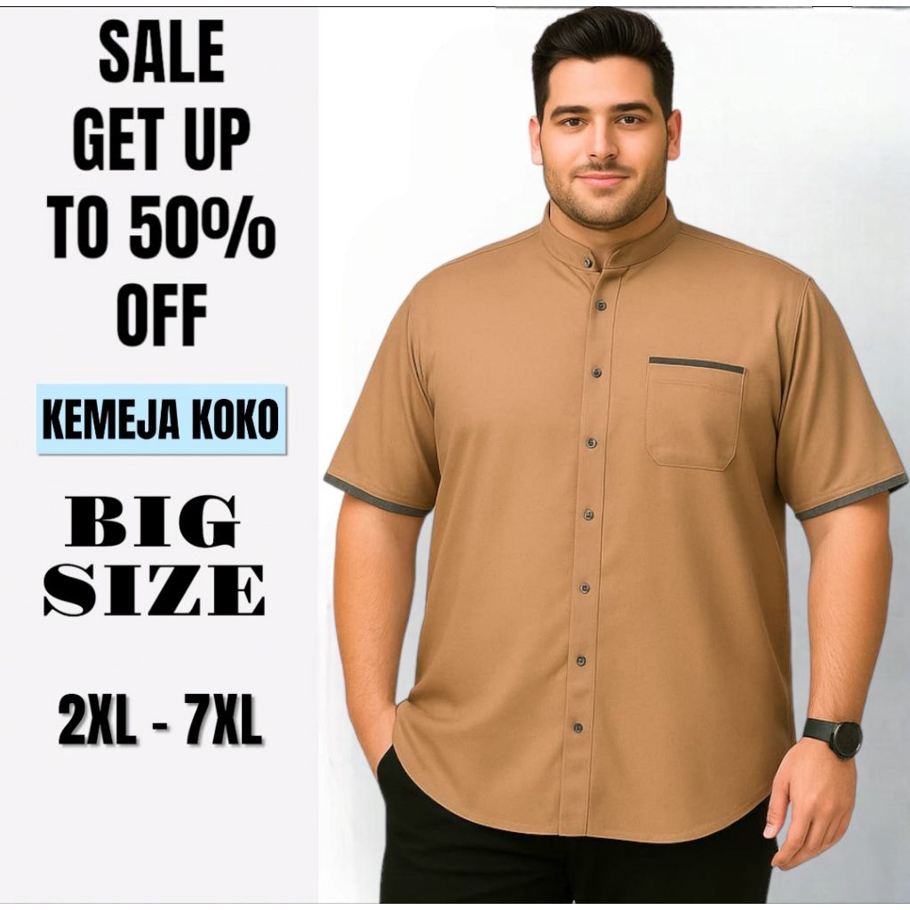 Jual Alhakam Koko jumbo 7XL 4XL XXL Koko muslim pendek big size M L XL ...