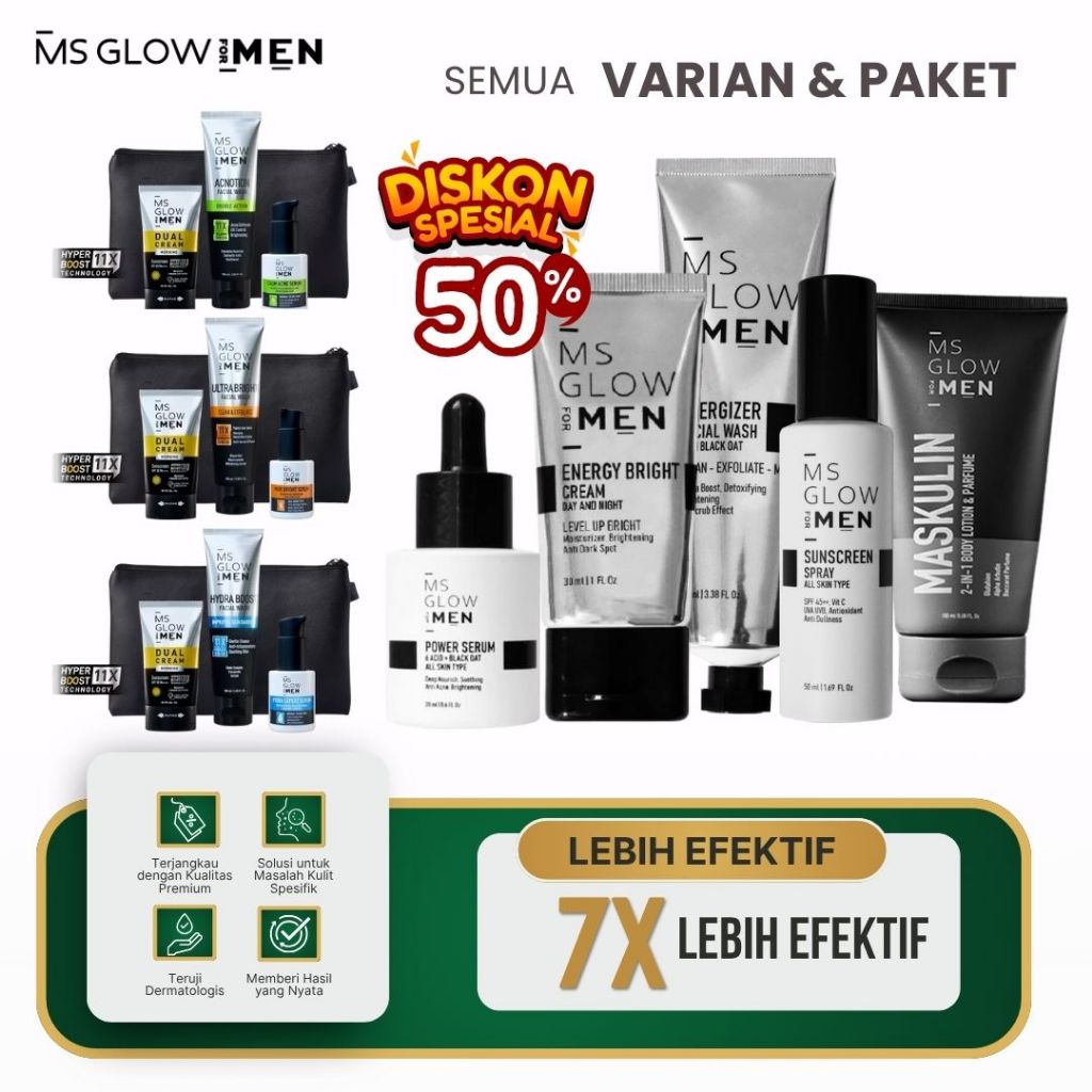 Jual MS Glow Men All Variant Satuan dan Paket Skincare Pria Tampan ...