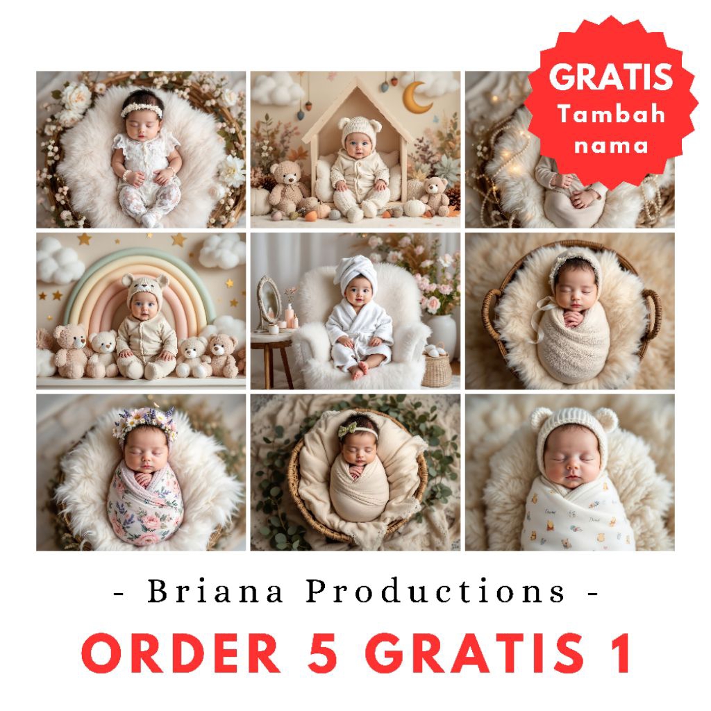 Jual Jasa Edit Foto Bayi Newborn Ala Studio Briana Productions | Bayi ...