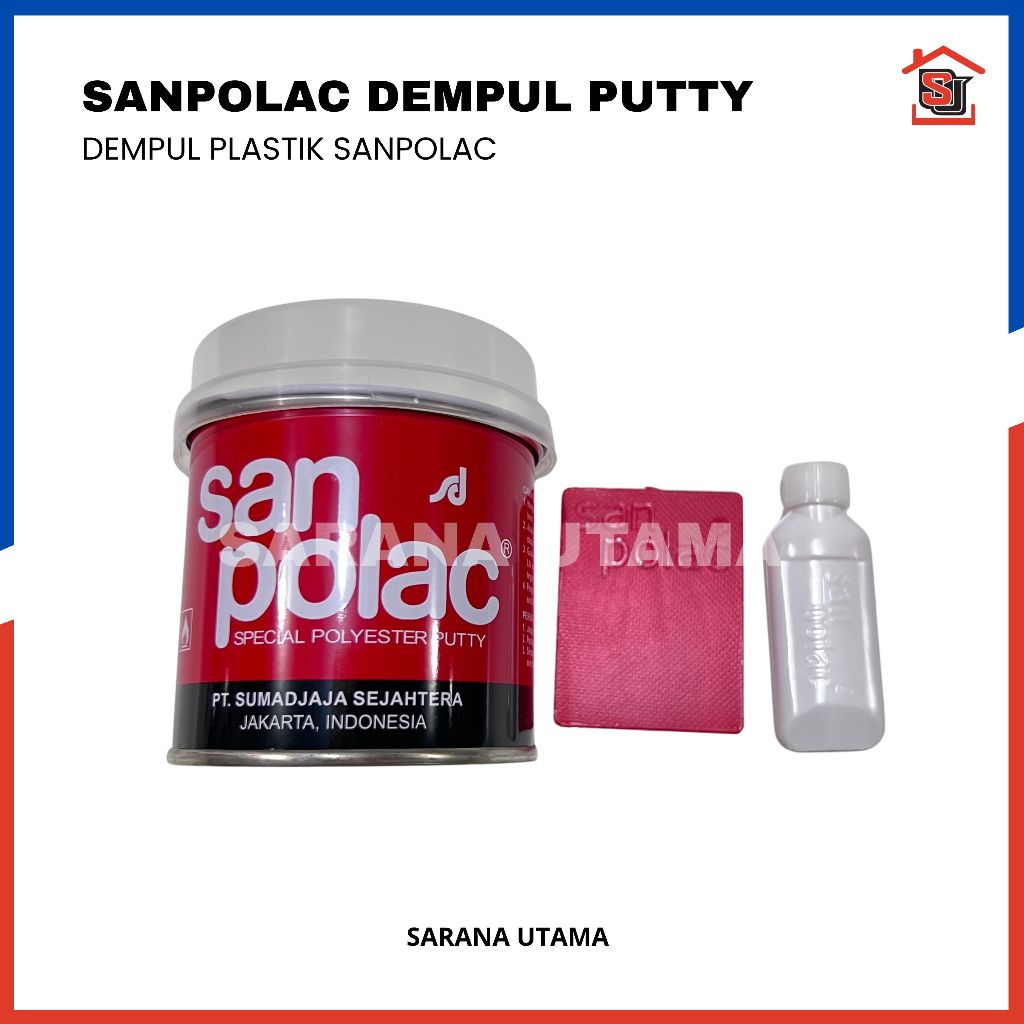 Jual Dempul Putty Sanpolac 250 Gr Besi Logam Plastik | Shopee Indonesia
