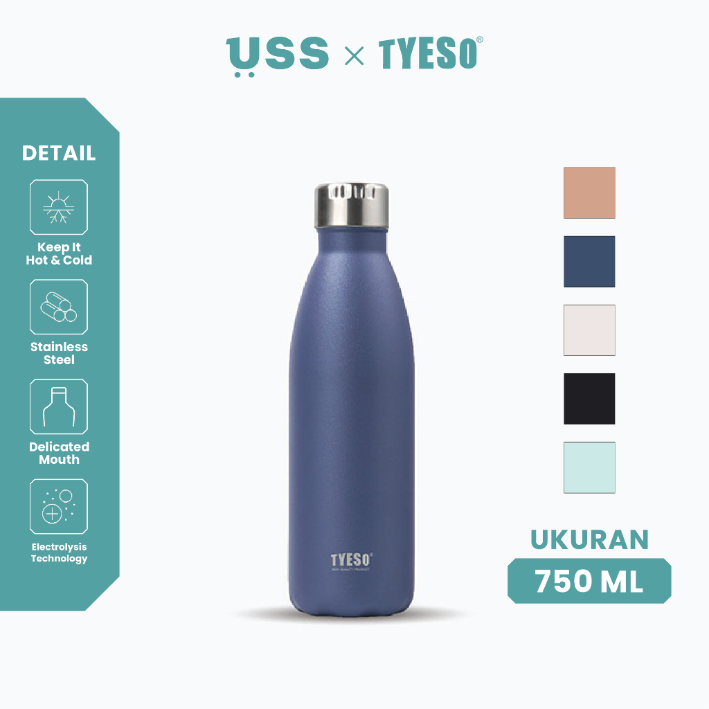 Jual USS x Tyeso Tumbler Botol Klasik 750ml TS-8842 Outdoor Coke Sports Bottle Original Resmi ...
