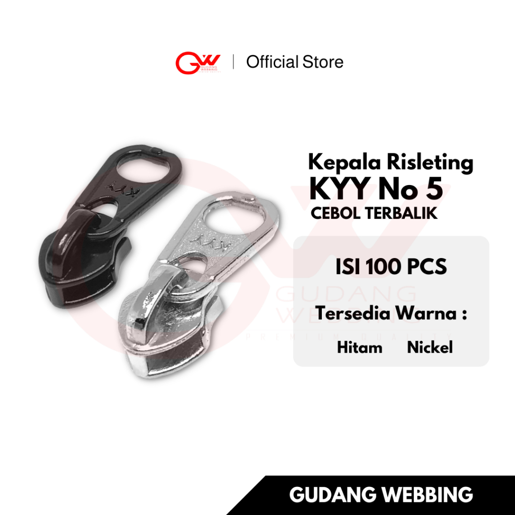 Jual KEPALA RESLETING KYY CEBOL TERBALIK NO 5 | COIL HEAD ZIPPER ...