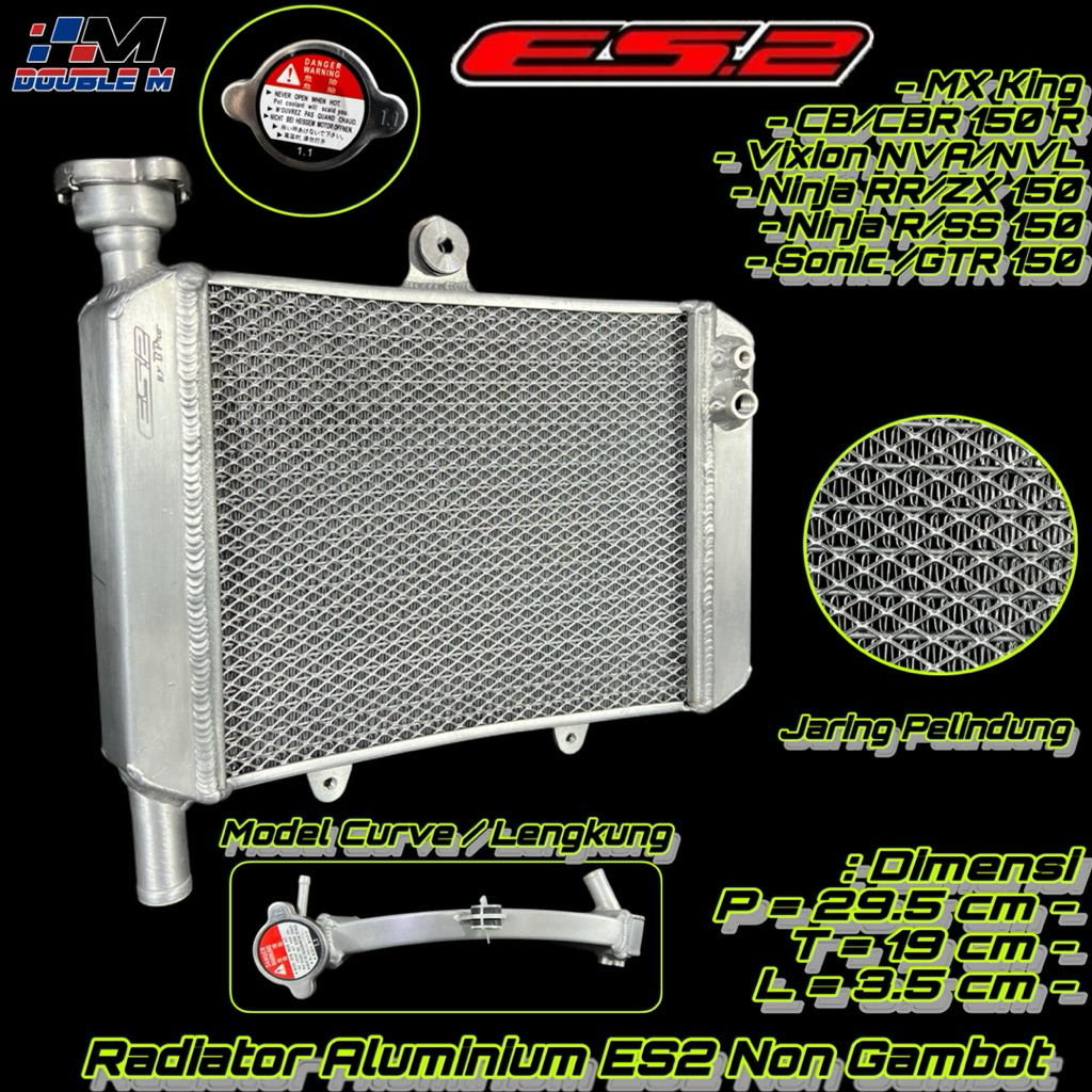 Jual Radiator Aluminium Almu ES2 Gambot Non Gambot Mini Ninja RR R SS ...