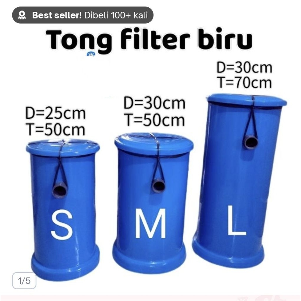 Jual TONG FILTER BIRU KARANTINA IKAN SIZE S M L - S, packing biasa ...