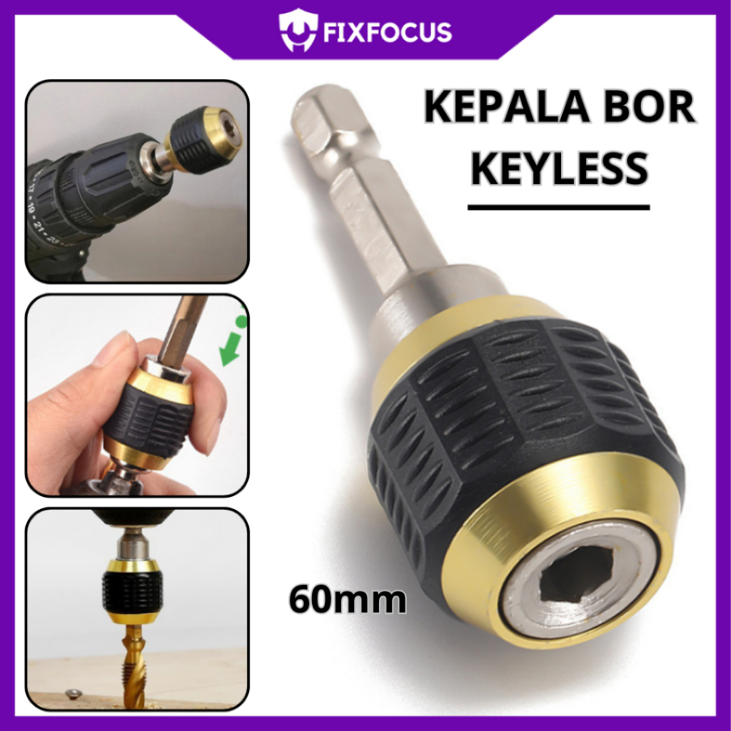 Jual Adaptor Mata Bor Quick Change Chuck Heksagonal 50/60mm Keyless ...