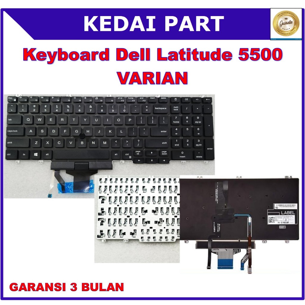 Jual Keyboard Dell Latitude 5500 5501 5510 5511 Precision 3540 3541 ...