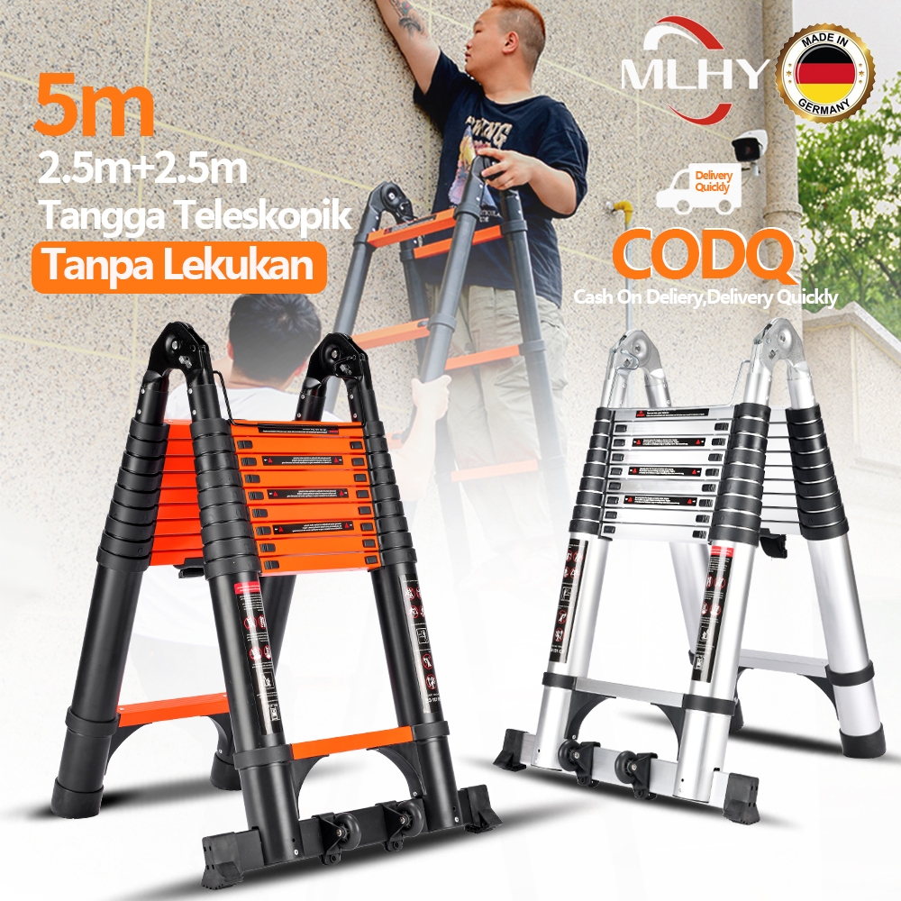 Jual MLHY Aluminium Double Telescopic Ladder (2.5+2.5)5M Tangga ...