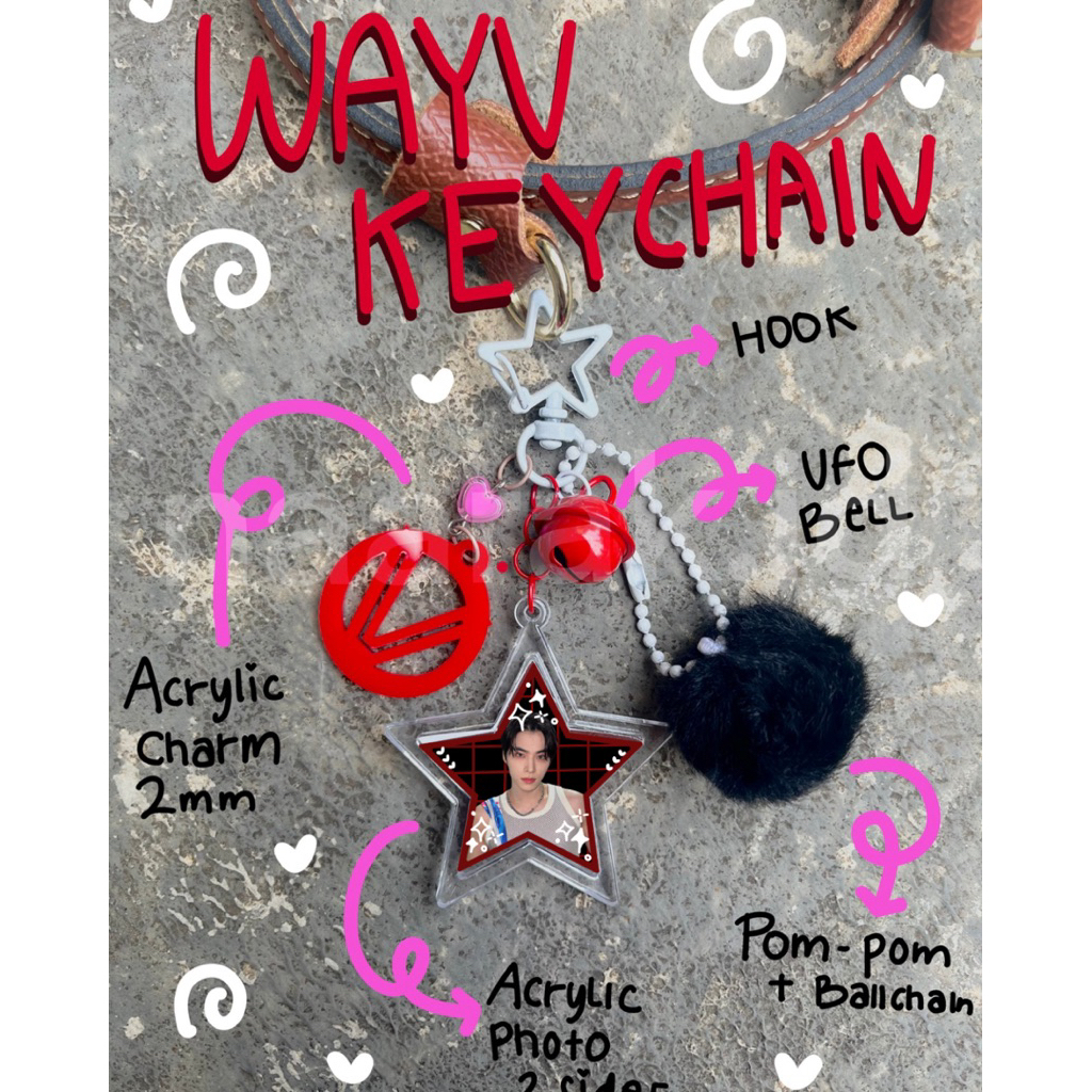 Jual KEYCHAIN ACRYLIC WAYV WITH CHARM ALL MEMBER READY | Shopee Indonesia